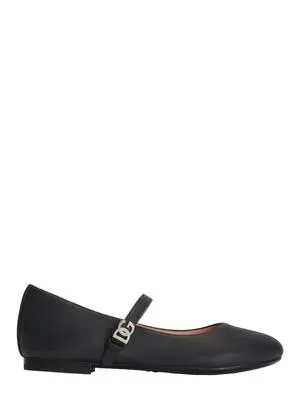 DOLCE & GABBANA Dolce & Gabbana Nappa Leather Ballet Flats With Logo Buckle