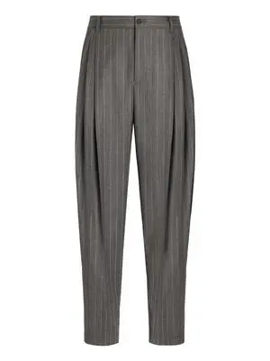 Dolce & Gabbana Pinstripe Virgin Wool Trousers - Multicolor