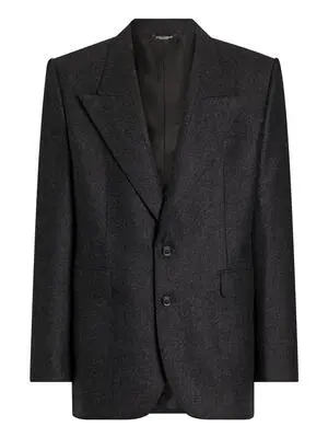 Dolce & Gabbana Sinatra Single-breasted Wool Flannel Jacket - Grey