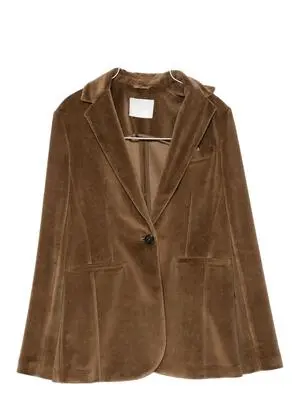 CIRCOLO 1901 Circolo 1901 Single-Breasted Velvet Jacket Brown