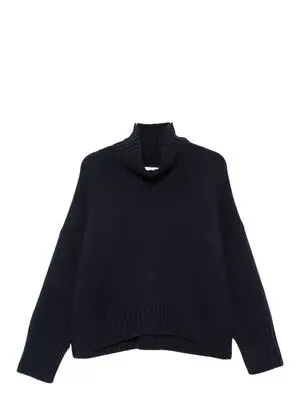 Soft Goat SOFT GOAT Cashmere Turtle-Neck Sweater With Dropped Shoulders Blue