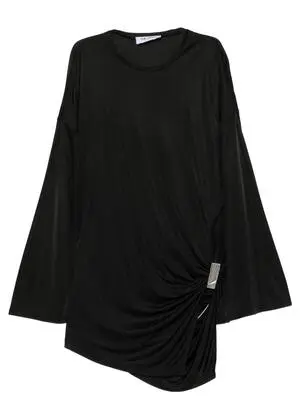 ATTICO The Attico Asymmetric Gathered Mini Dress With Silver-Tone Hardware