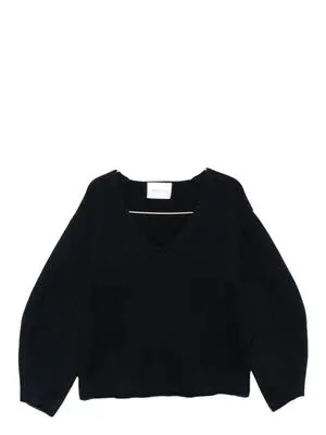 Soft Goat SOFT GOAT Cashmere V-Neck Relaxed Fit Sweater Blue