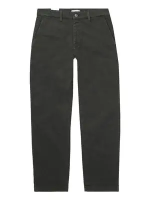 Nn07 Aden 1923 Straight-leg Organic Cotton-blend Twill Trousers - Green