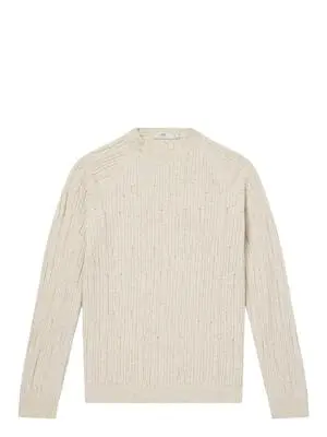 Inis Meáin Stranded Sailor Merino Wool And Cashmere Blend Sweater - Neutrals