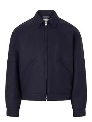 VALSTAR Brushed Virgin Wool-twill Bomber Jacket - Blue