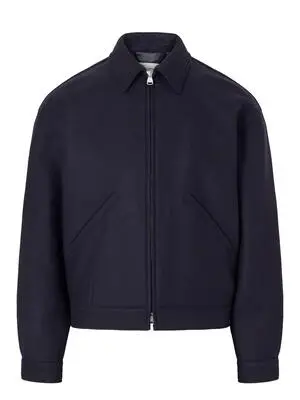 VALSTAR Brushed Virgin Wool-twill Bomber Jacket - Navy