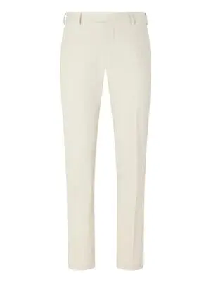 Brioni Straight-leg Stretch-cotton Gabardine Trousers - Neutrals