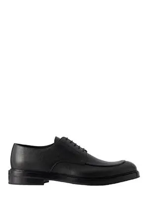 Manolo Blahnik Newbury Full-grained Leather Derby Shoes - Black