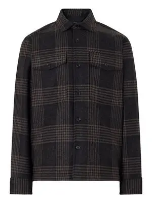 Rag & Bone Austin Prince Of Wales Wool-blend Overshirt - Brown