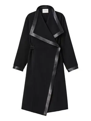 Lafayette 148 New York Belted Cashmere A-line Coat - Black