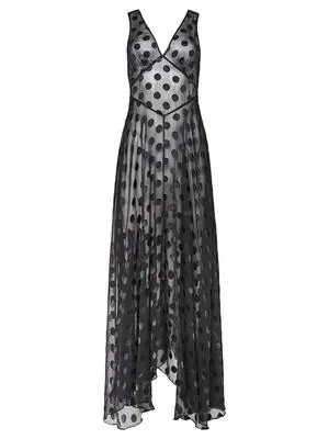 FLEUR DU MAL Silk Dot Gown - Black