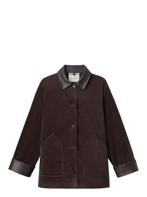 Lafayette 148 New York Cotton Corduroy Quilted Car Coat - Brown