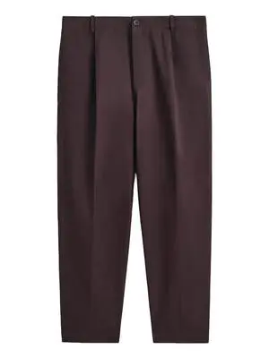 Cos Cropped Relaxed-fit Straight-leg Pants - Brown