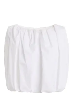 Co Bubble Cotton Poplin Top - White