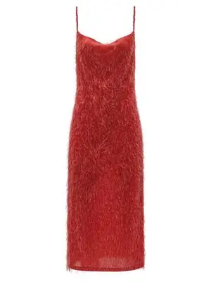 Bottega Veneta Fil Coupé Midi Dress - Red