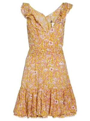 Poupette St Barth Viscose Floral Print Mini Dress - Yellow