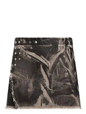 Rick Owens Denim Wrap Skirt - Grey