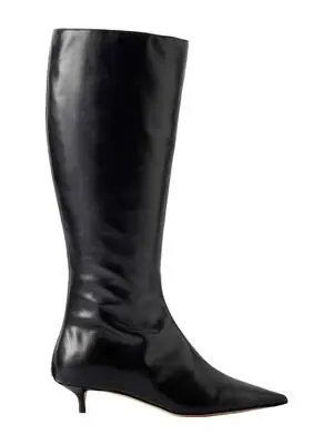 JIMMY CHOO Leather Knee High Boots - Black