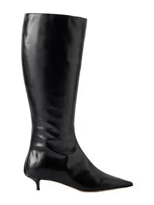 JIMMY CHOO Leather Knee High Boots - Black