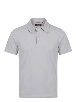 MOORER Polo Shirt Size Cotton, Elastane - Grey
