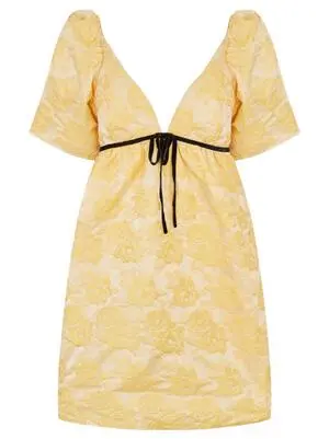 GANNI Jacquard Mini Dress - Nude