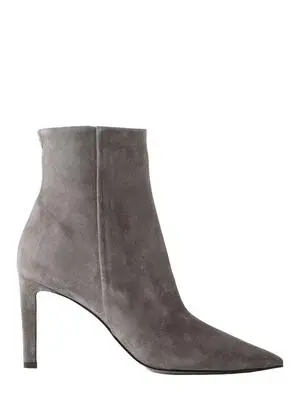 JIMMY CHOO Frankie 85 Suede Ankle Boots - Gray