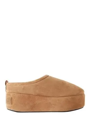Balenciaga Alaska Platform Suede Mules - Brown