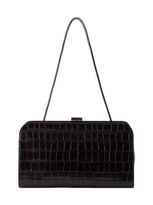 LOEFFLER RANDALL Loeffler Randall Zella Croc-Effect Leather Clutch Brown