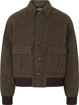 VALSTAR Colin Virgin Wool Bomber Jacket - Brown