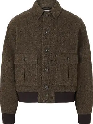 VALSTAR Colin Virgin Wool Bomber Jacket - Brown