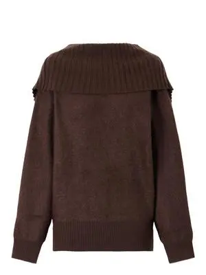 Sportmax Off-the-shoulder Wool Sweater - Brown