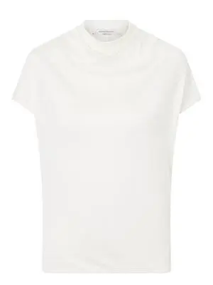 Another Tomorrow Draped Jersey Top - Neutrals