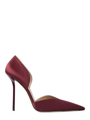 Victoria Beckham Angle D'orsay 115 Satin Pumps - Burgundy