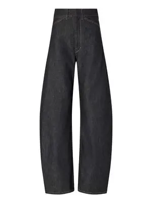 LEMAIRE High-waist Barrel-leg Jeans - Navy