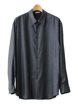 Auralee Long-sleeved Shirt - Charcoal-grey