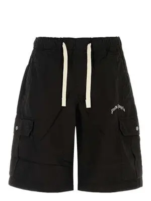 Palm Angels Cargo Drawstring Shorts - Black
