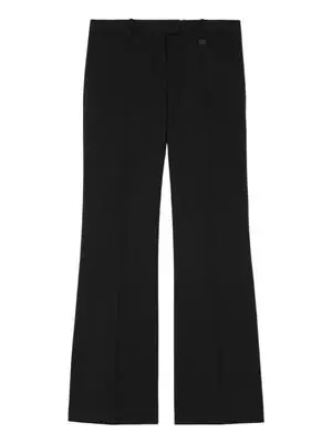Burberry Wool Blend Tailored Flare Trousers - Black