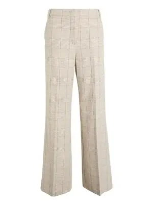 MAXCO. Max&co. Loose-fit Plaid Trousers - Beige