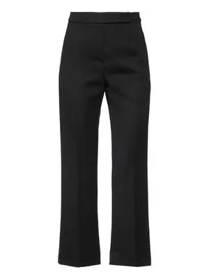 Tory Burch Belted Wool Wide-leg Cropped Pants - Black