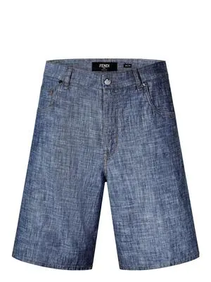 Fendi Woven Relaxed Fit Shorts - Blue