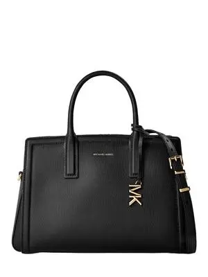 Michael Kors Grained Leather Satchel Bag - Black