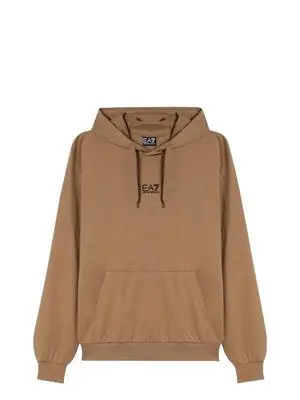 Emporio Armani Long Sleeve Drawstring Hood Sweatshirt - Brown
