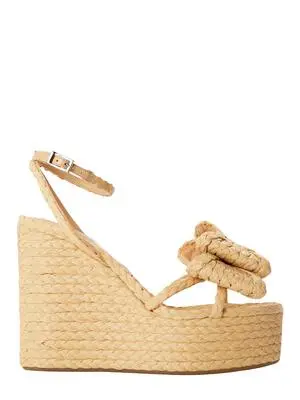 MACHMACH Mach And Mach Wedge Heel Sandals With Bow Detailing - No