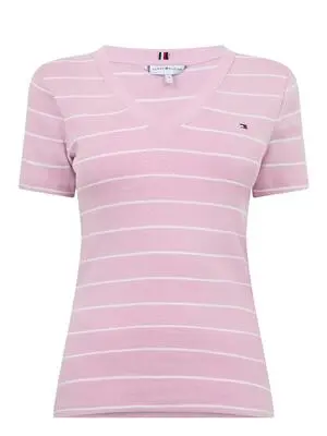 Tommy Hilfiger Tommy Hilfiger Pure Cotton Striped V-Neck T-Shirt No