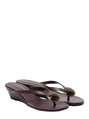 Christopher Esber Christopher Esber Leather Wedge Thong Sandals No
