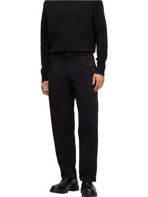 Hugo Boss Solid Straight Leg Trousers - Black