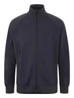 Hugo Boss Stand Collar Zip-up Jacket With Paneling - Blue