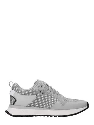 Hugo Boss Mesh Panel Lace-up Trainers - Gray
