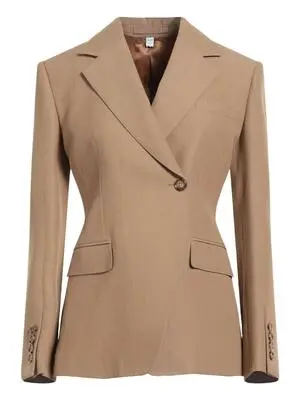 Burberry Double-breasted Suit Jacket With Notched Lapel - Camel